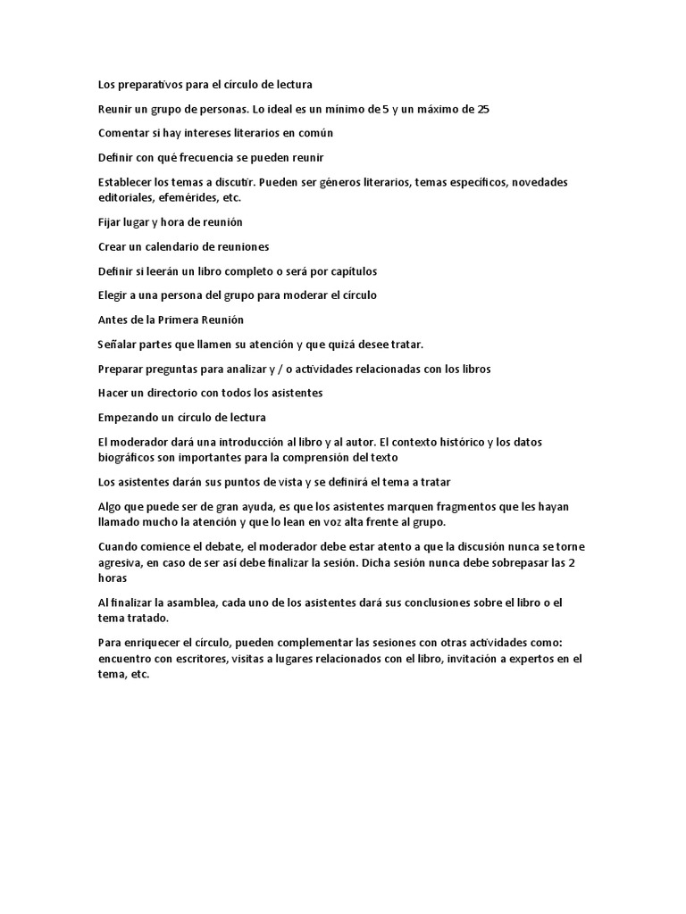 Circulo de Lectura | PDF
