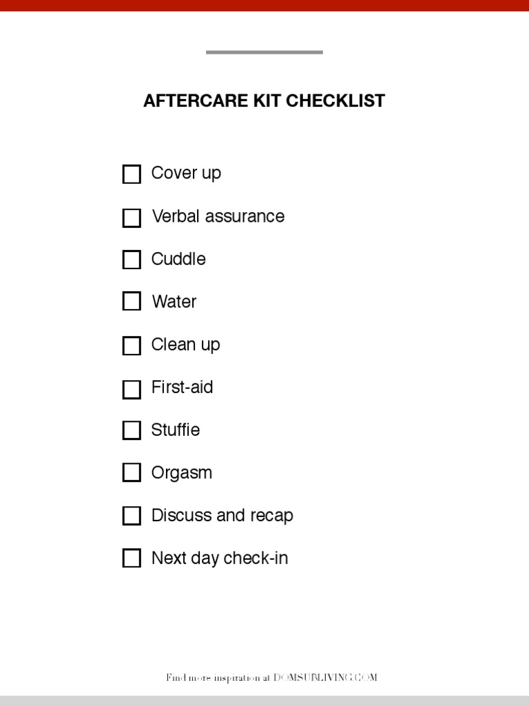 Aftercare Kit Checklist Copy 1 | PDF