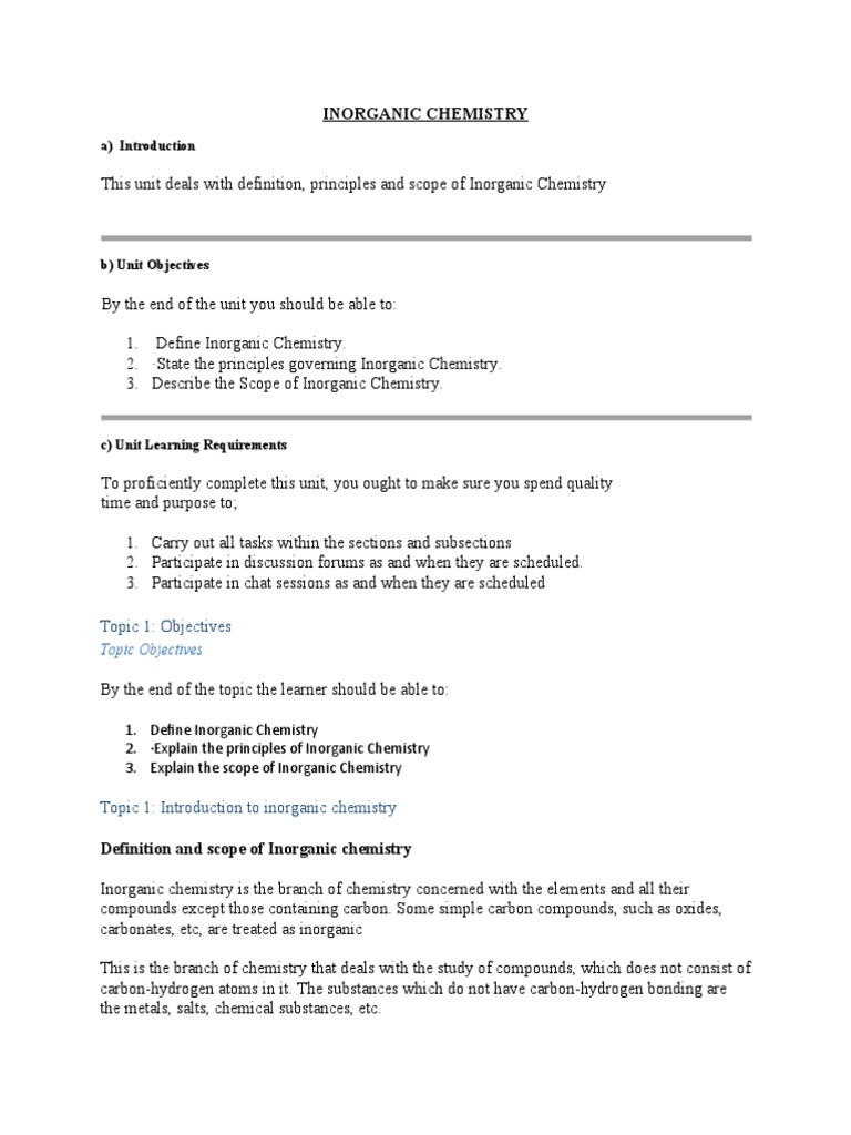 Inorganic Chemistry 1 | PDF | Emission Spectrum | Ionic Bonding