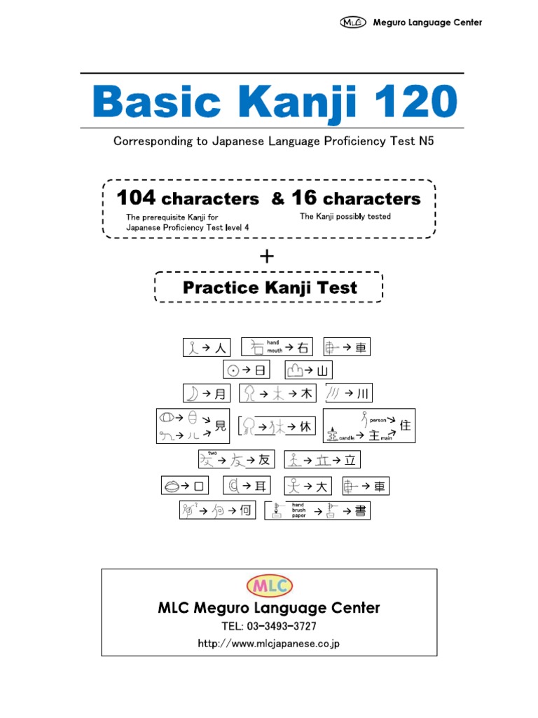 Kanji 120 Basic JLPT N5 | PDF