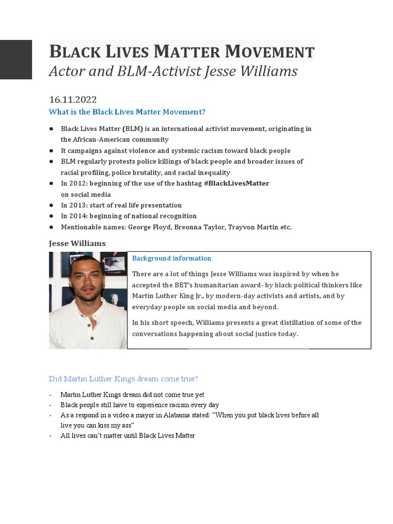 Understanding the Black Lives Matter Movement | PDF | Social Science
