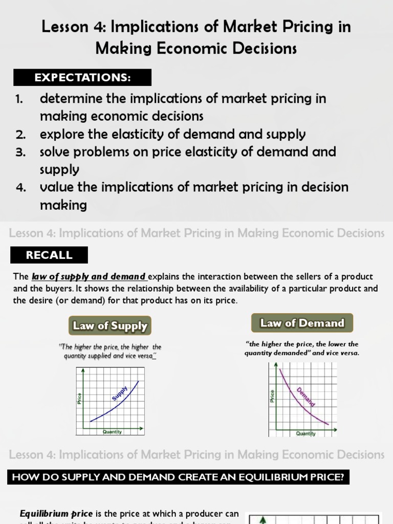 Applied Eco Lesson 4 | PDF | Price Elasticity Of Demand | Elasticity ...