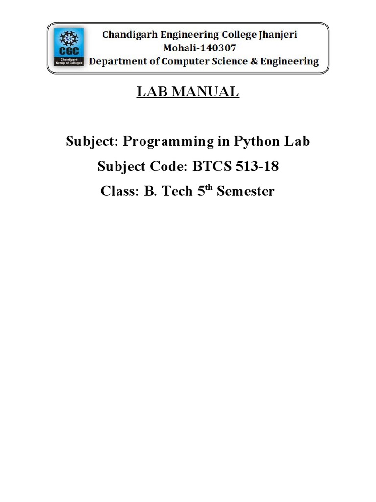 Lab Manual Python Pdf String Computer Science Computer Program