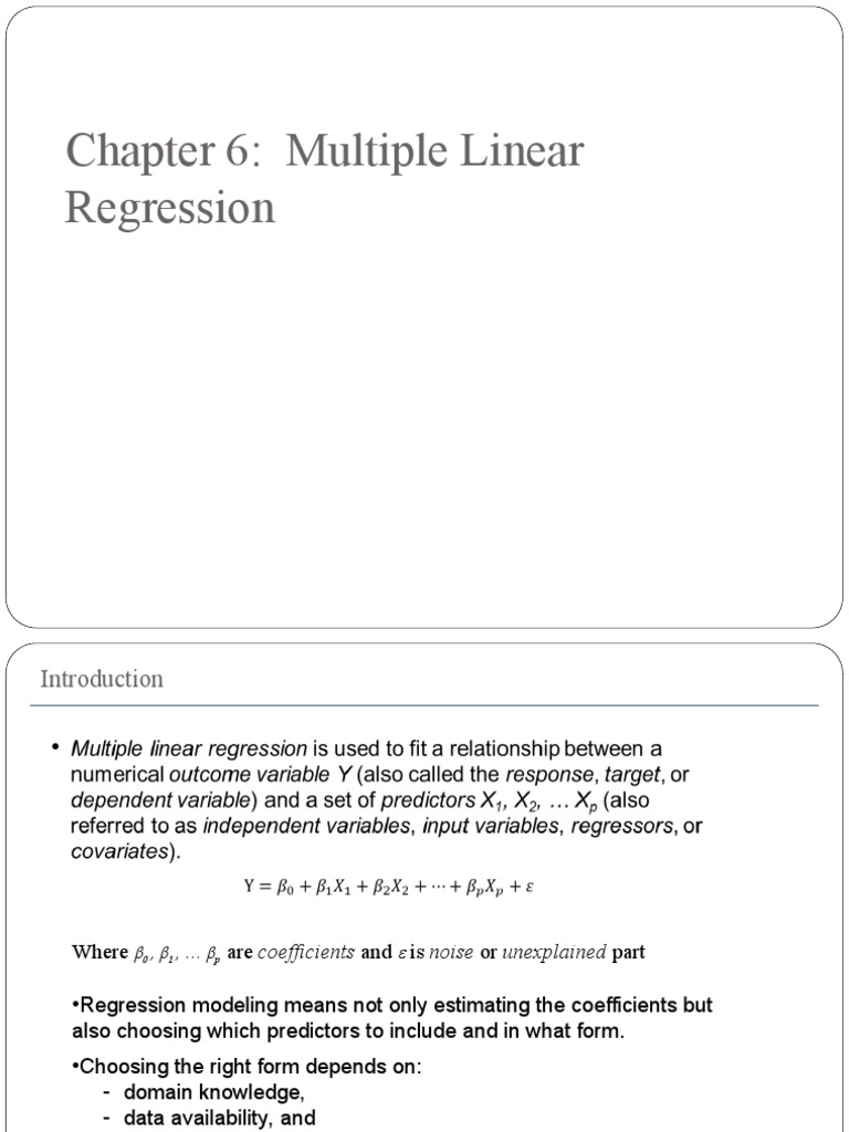 Chapter 06 Linear Reg | PDF Chapter 06 Linear Reg | PDF