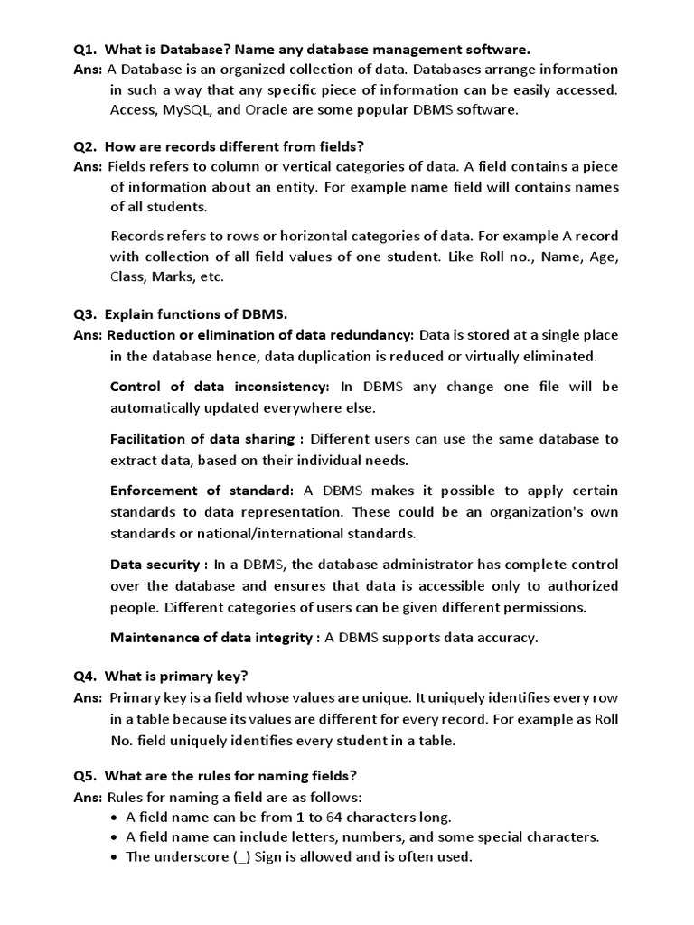 Chapter 7 Introduction To Access 2013 Pdf Databases Table Database