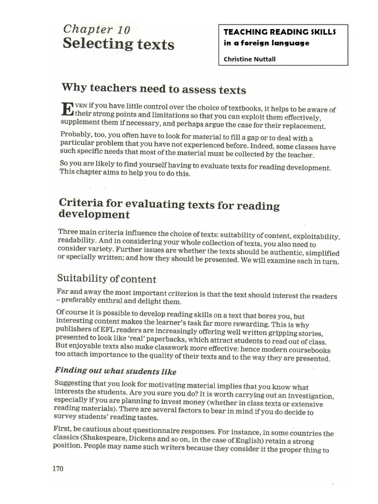 NUTTALL Chapter 10_Teach_Read_Skills | PDF