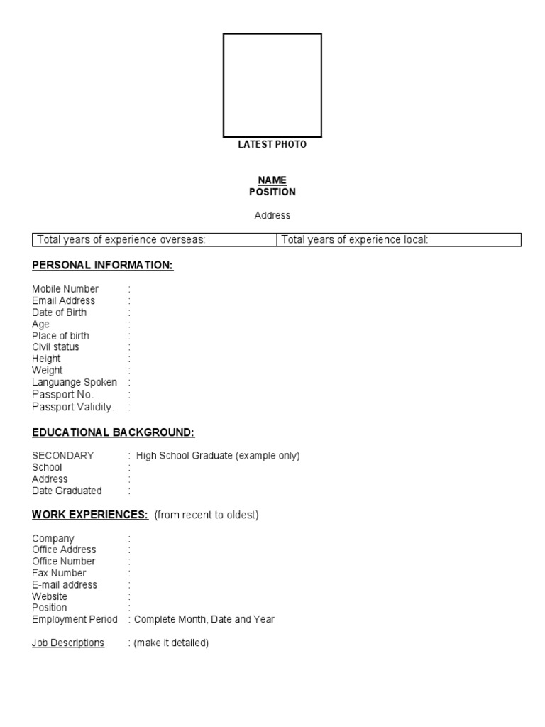 CV Format 2022 NEW | PDF