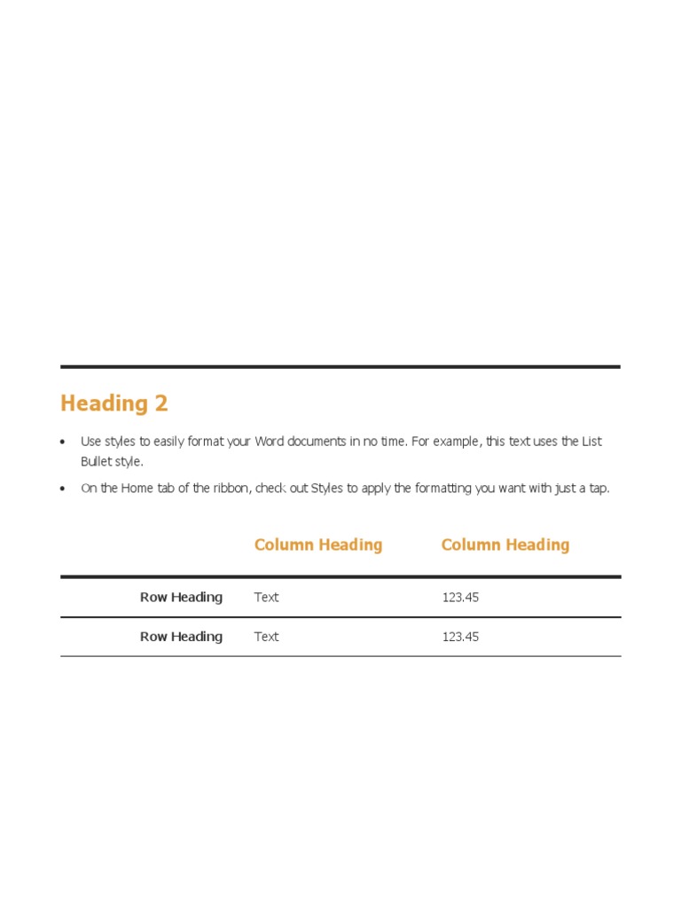 Heading 2: Column Heading Column Heading | PDF