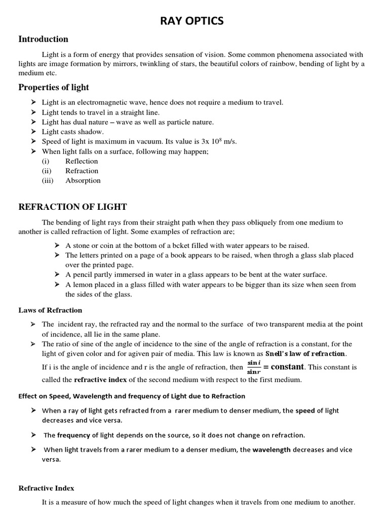 Ray Optics 2022 | PDF