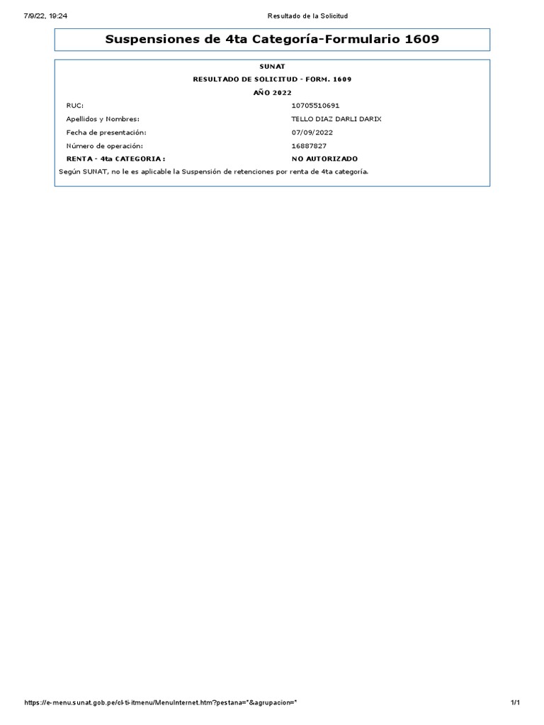 Sunat - Menú Sol Cuarta Darli | PDF