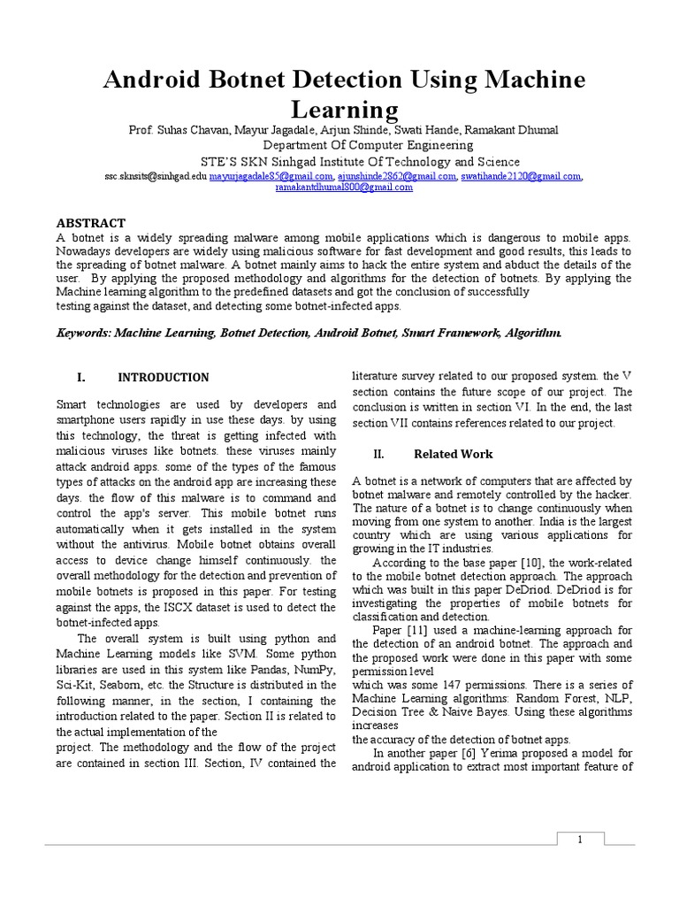 Botnet Detection Survey Paper Pdf