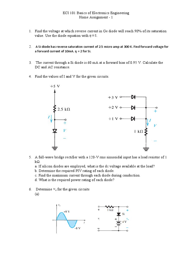 Assignment On Diode and Applications | PDF