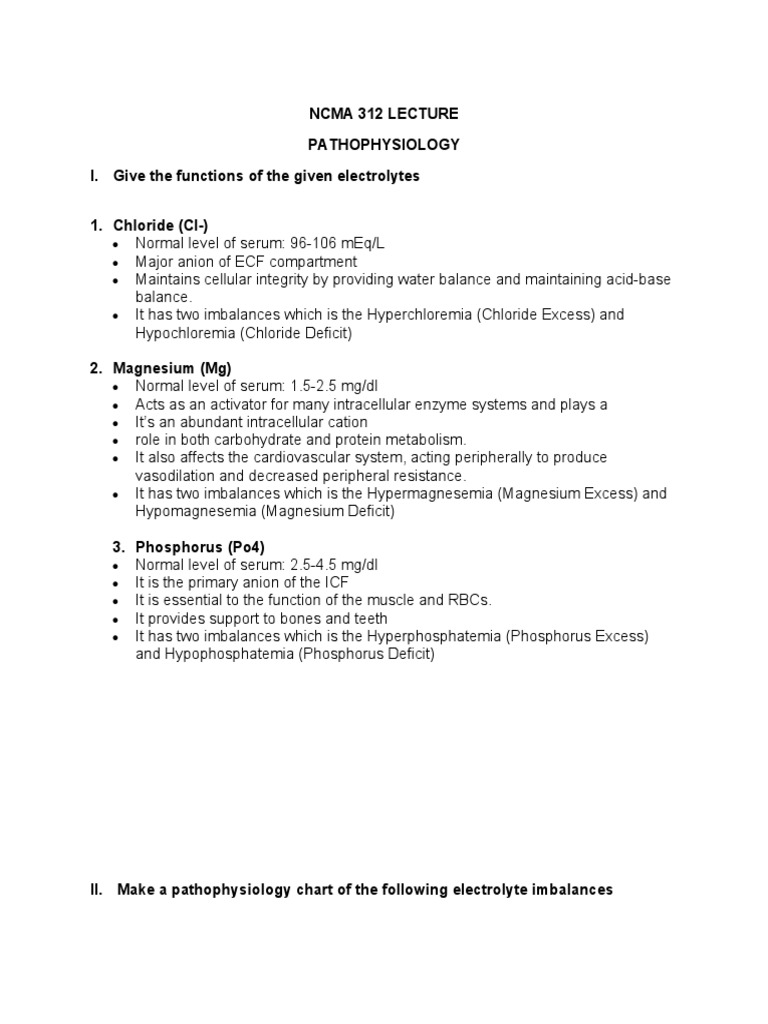 Pathophysiology | PDF | Magnesium | Human Diseases And Disorders