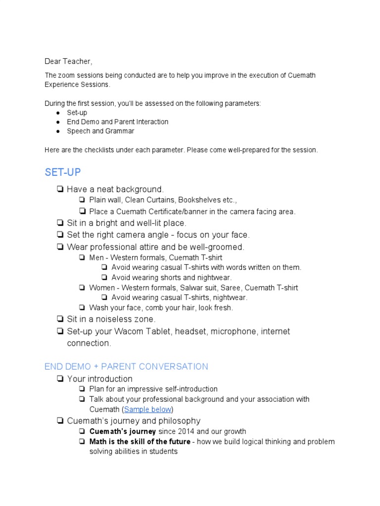 Teachers Checklist | PDF | Mathematics | Cognitive Psychology