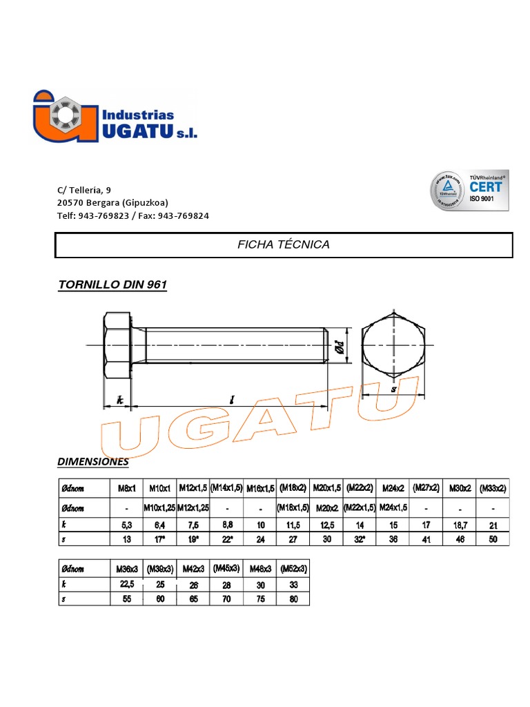 Din 961 | PDF