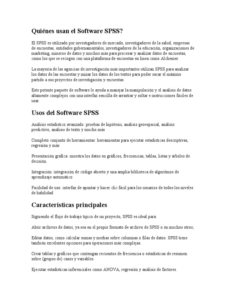 Quiénes Usan El Software SPSS | PDF | Spss | Programa de computadora