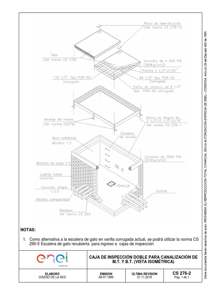 Cs 276-2 Caja de Inspección Doble para Canalización de M.T. y B.T ...