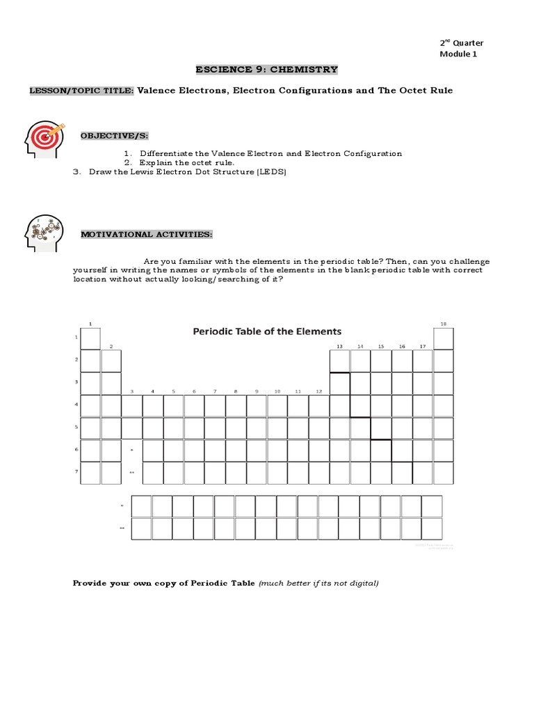 Electrons Activity Sheet | PDF | Atomic Orbital | Electron Configuration
