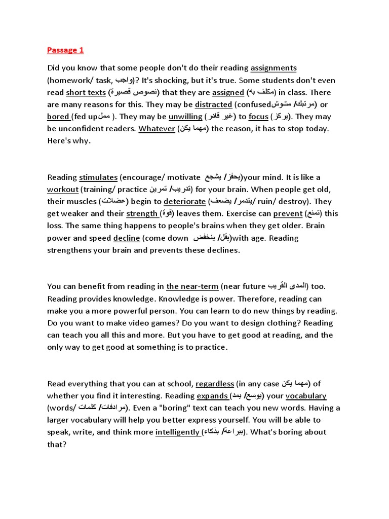 Reading: Good for the Mind in Many Ways | PDF | Mind | Vocabulary