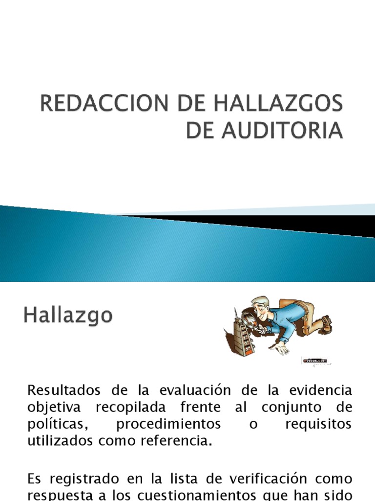Redaccion de Hallazgos de Auditoria | PDF | Ciencia cognitiva