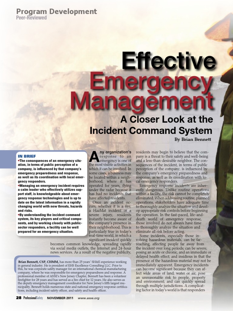 Effective Emergency Management - A Closer Look at The Incident Command System | PDF | Incident ...