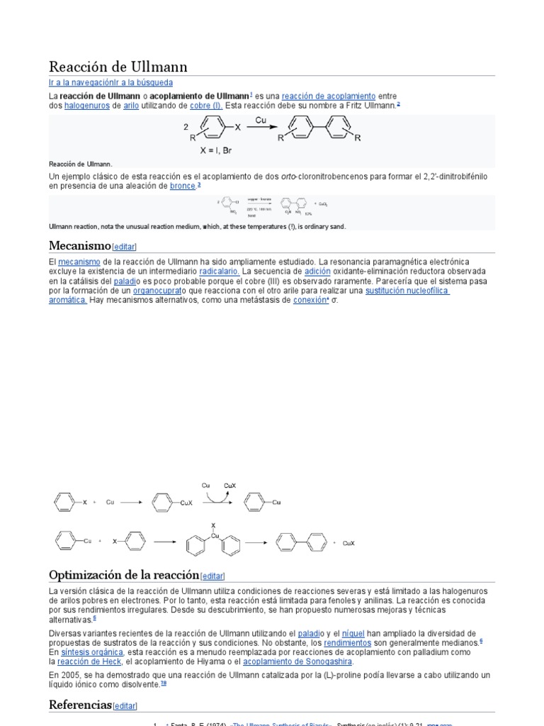 Reacción de Ullmann | PDF | Ciencias fisicas | Química