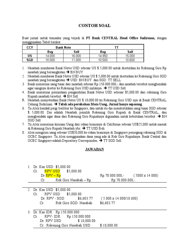 175 - 20221124040615 - 8. CONTOH SOAL Pengantar Valas | PDF