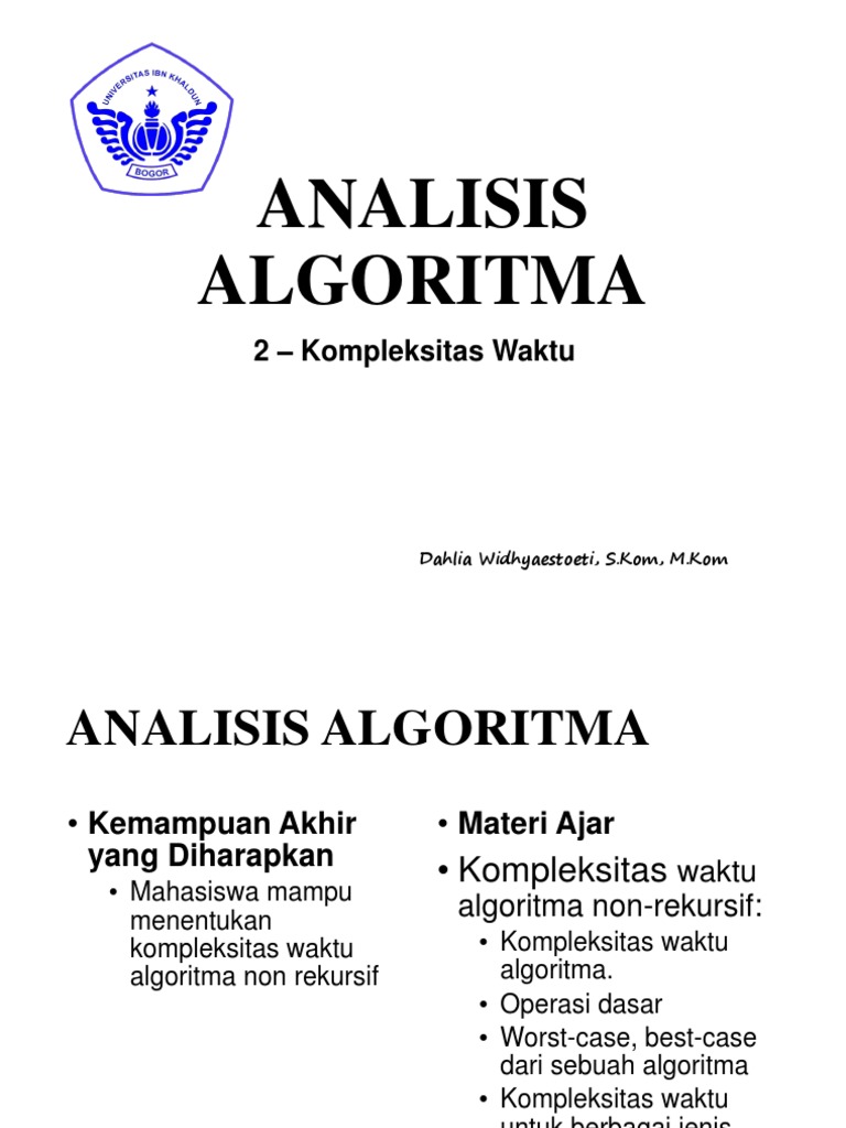 2 - Kompleksitas Waktu | PDF | Metode & Bahan Ajar