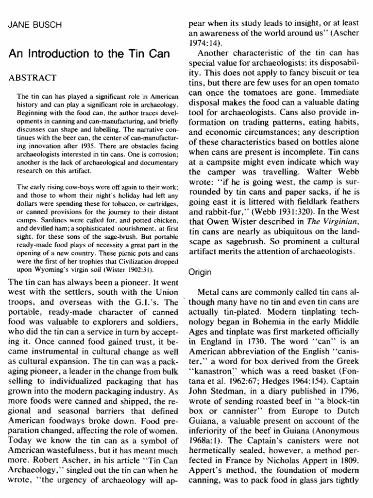 An Introduction To The Tin Can | PDF | Canning | Lithography