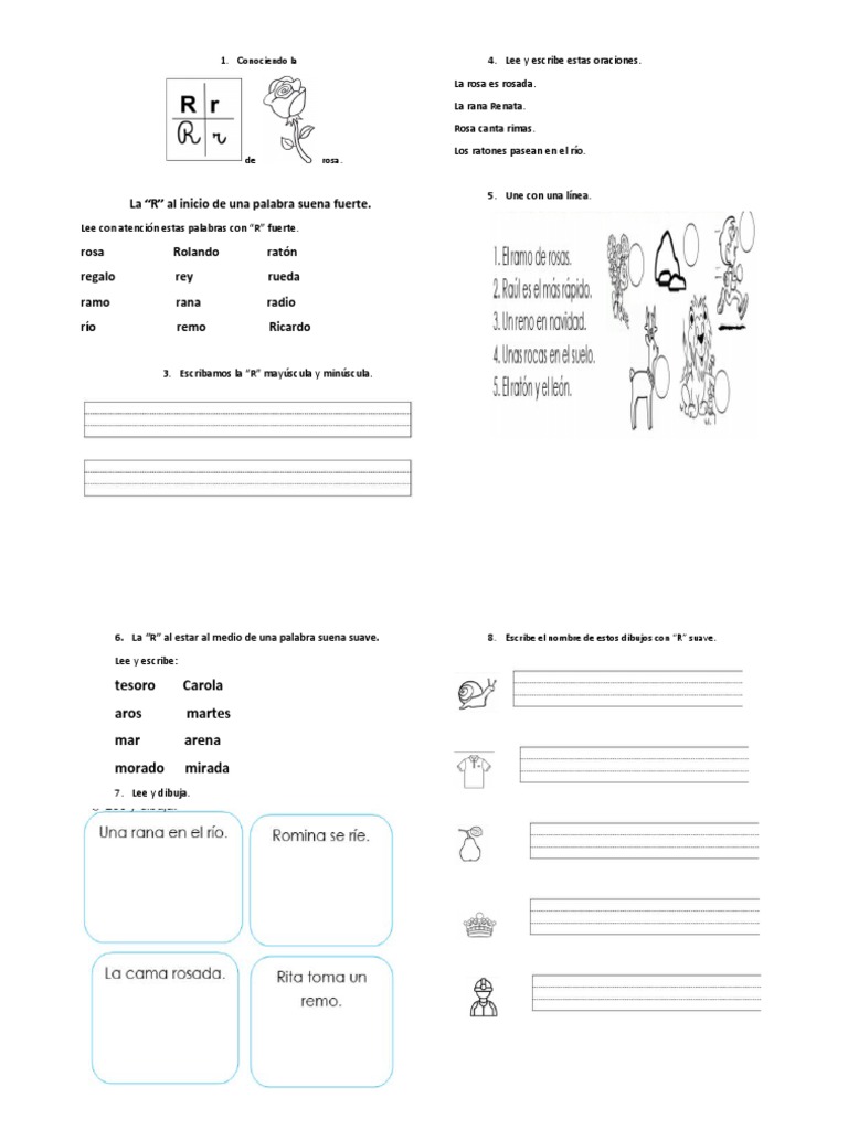Actividades con la letra R y RR | PDF