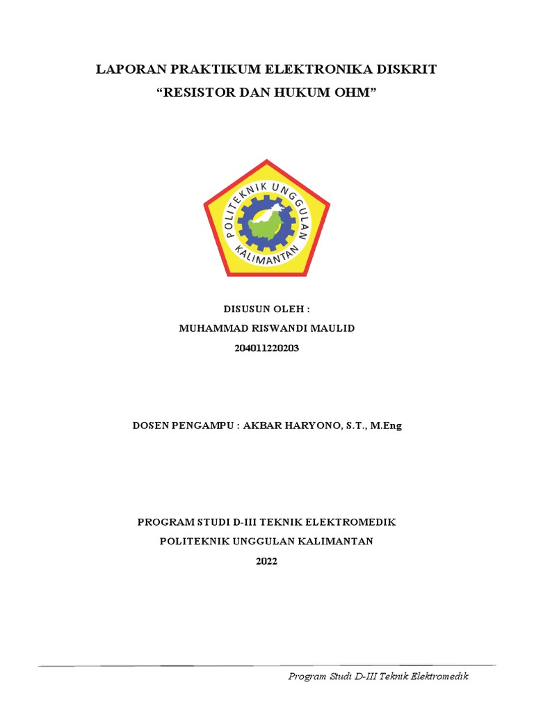 Laporan Praktikum Elektronika Diskrit Riswan | PDF