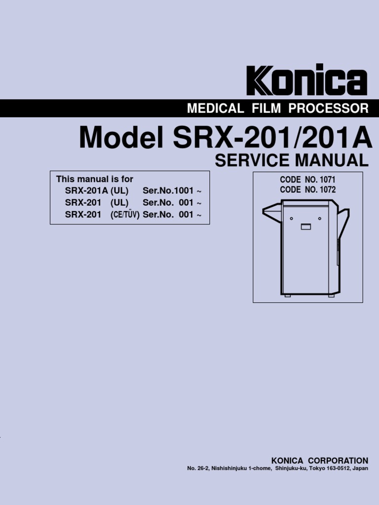 201A Konica Xray Processor Service Man | PDF | Electrical Connector ...