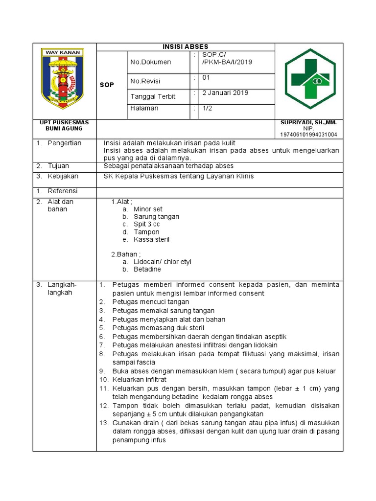 Sop Insisi Abses | PDF