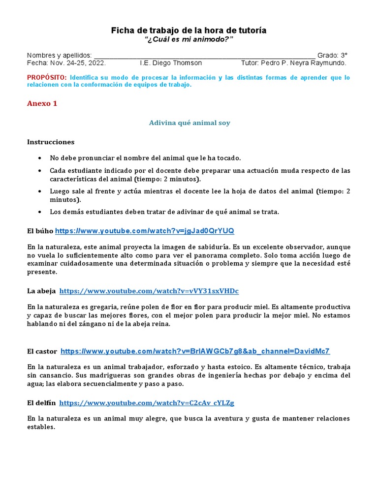 Cuál Es Mi Animodo | PDF | Organismos