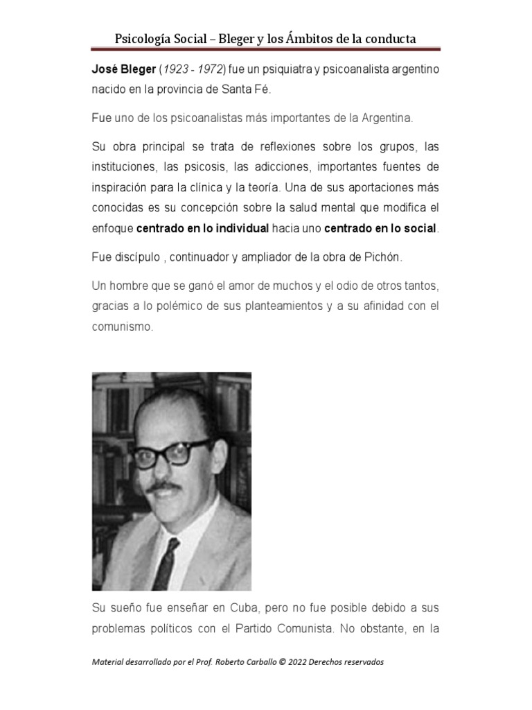 Bleger y Los Ambitos de La Conducta | PDF | Sicología | Comportamiento