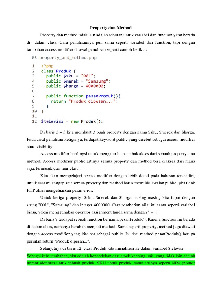 Materi 2-Property Dan Method | PDF