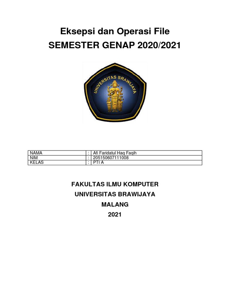 Panduan Eksepsi & Operasi File | PDF