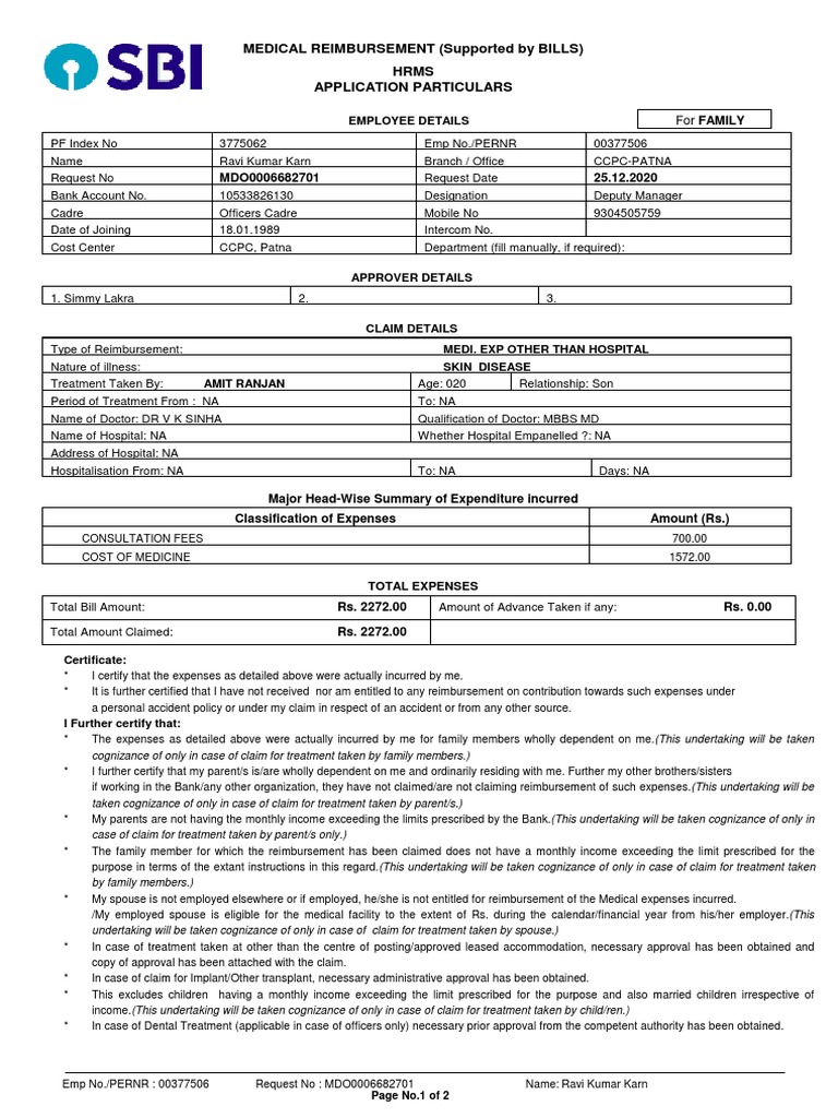 Amit Ranjan Medical Bill | PDF