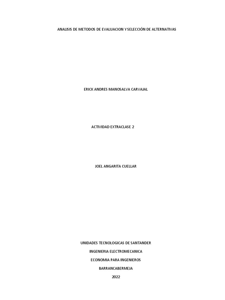 Actividad Extra Clase 2 ANDRES MANOSALVA | PDF | Interés | Tasas de interés