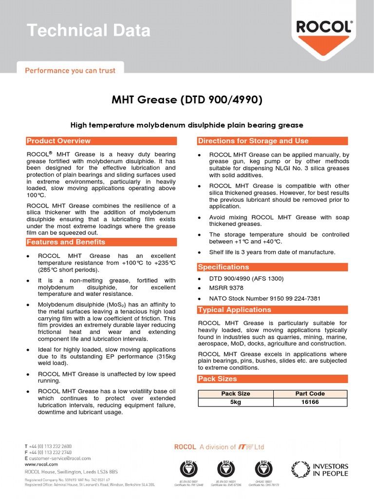 TDS MHT Grease | PDF