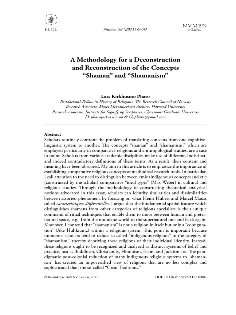 Concepts of Shaman and Shamanism - PHARO | PDF