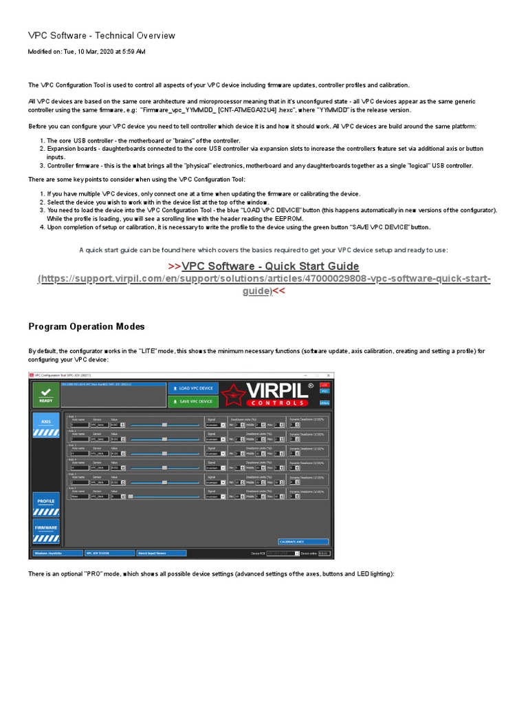 VPC Software - Technical Overview - VIRPIL Controls Support Center ...