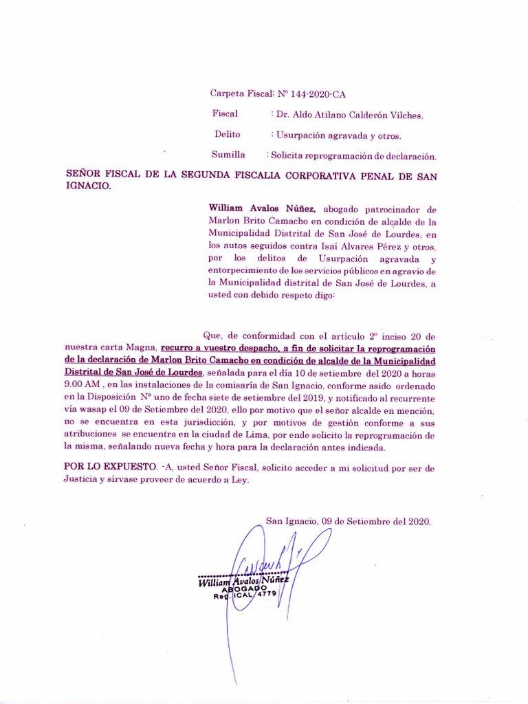 Solicitud de Reprogramacion de Declaracion | PDF