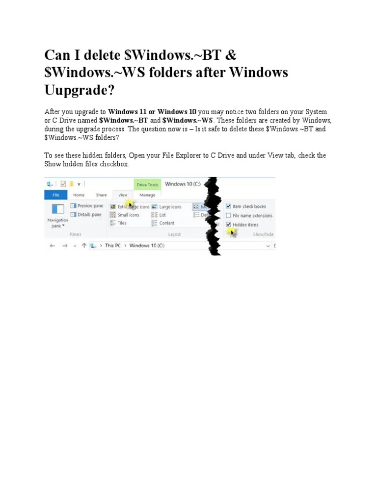 Can I Delete $windows. BT & $windows. WS | PDF | Computer File | Directory (Computing)