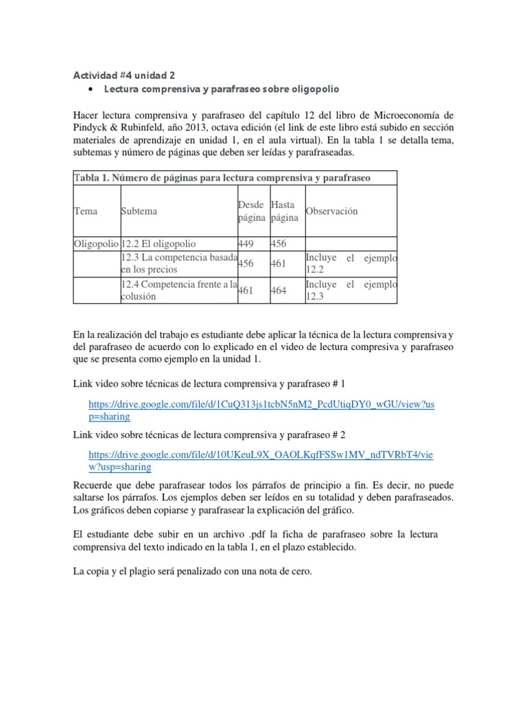 Actividad #4 Unidad 2 Final | PDF | Función (Matemáticas) | Oligopolio