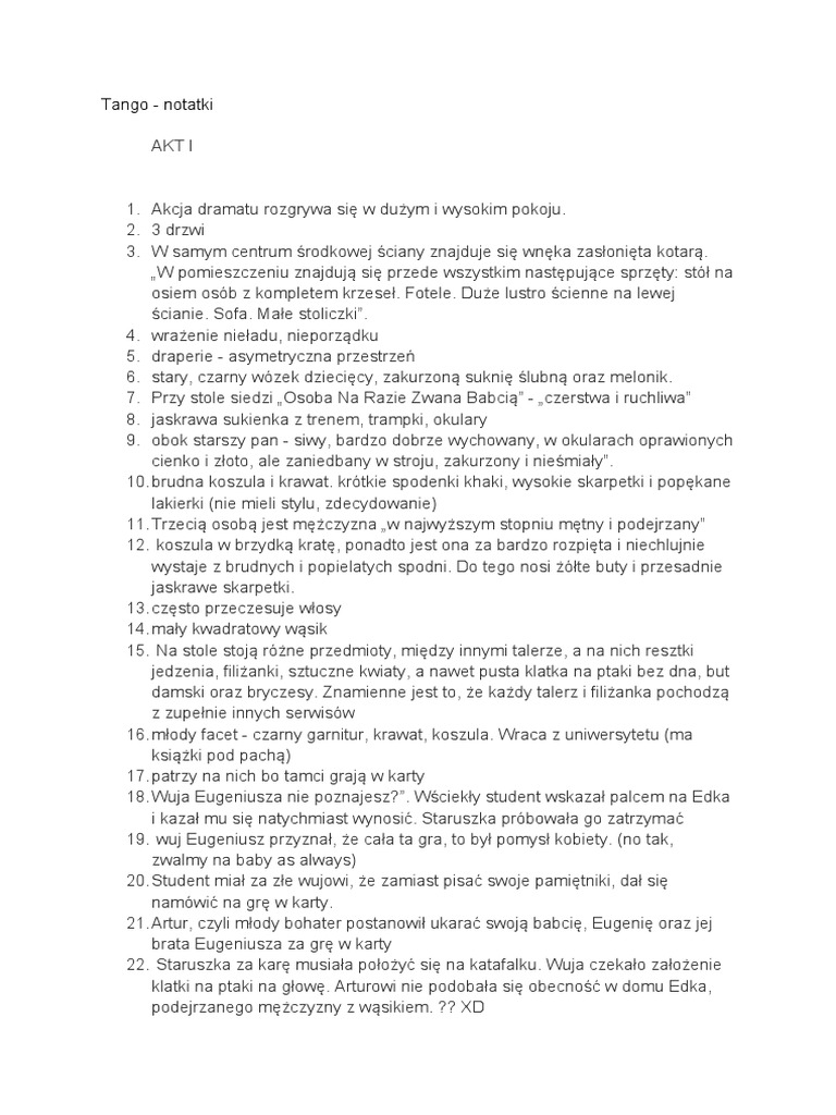 Tango - Notatki | PDF
