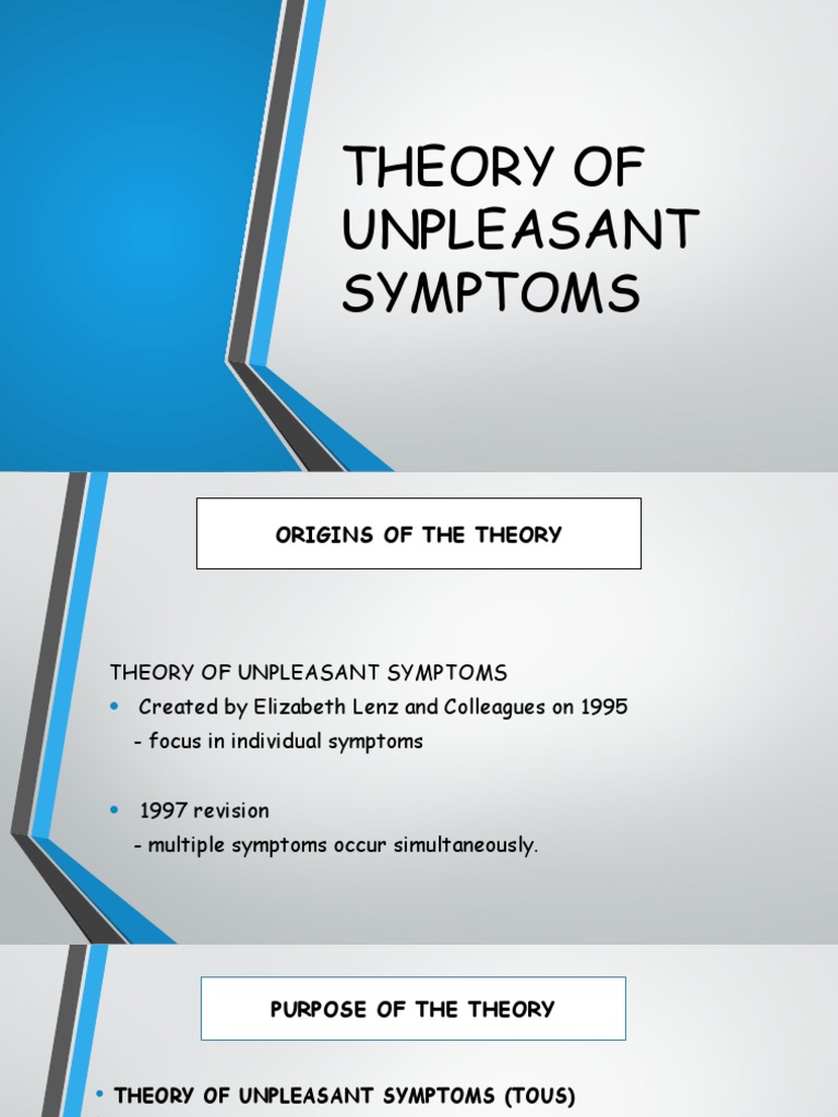 Theory of Unpleasant Symptoms | PDF