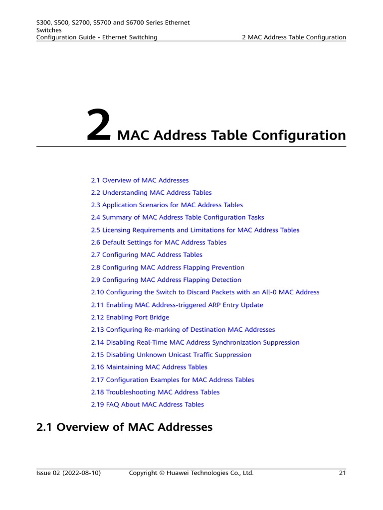 01-02 MAC Address Table Configuration | PDF | Network Switch | Computer ...