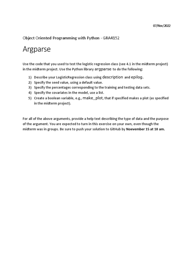 "Exercise Argparse | PDF | Computers