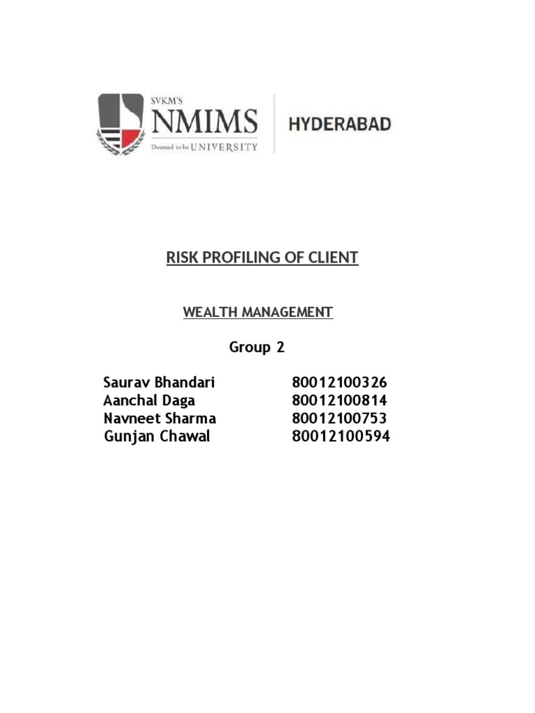 CLIENT RISK PROFILE QUESTIONNAIRE - Team2 | PDF | Investing | Risk